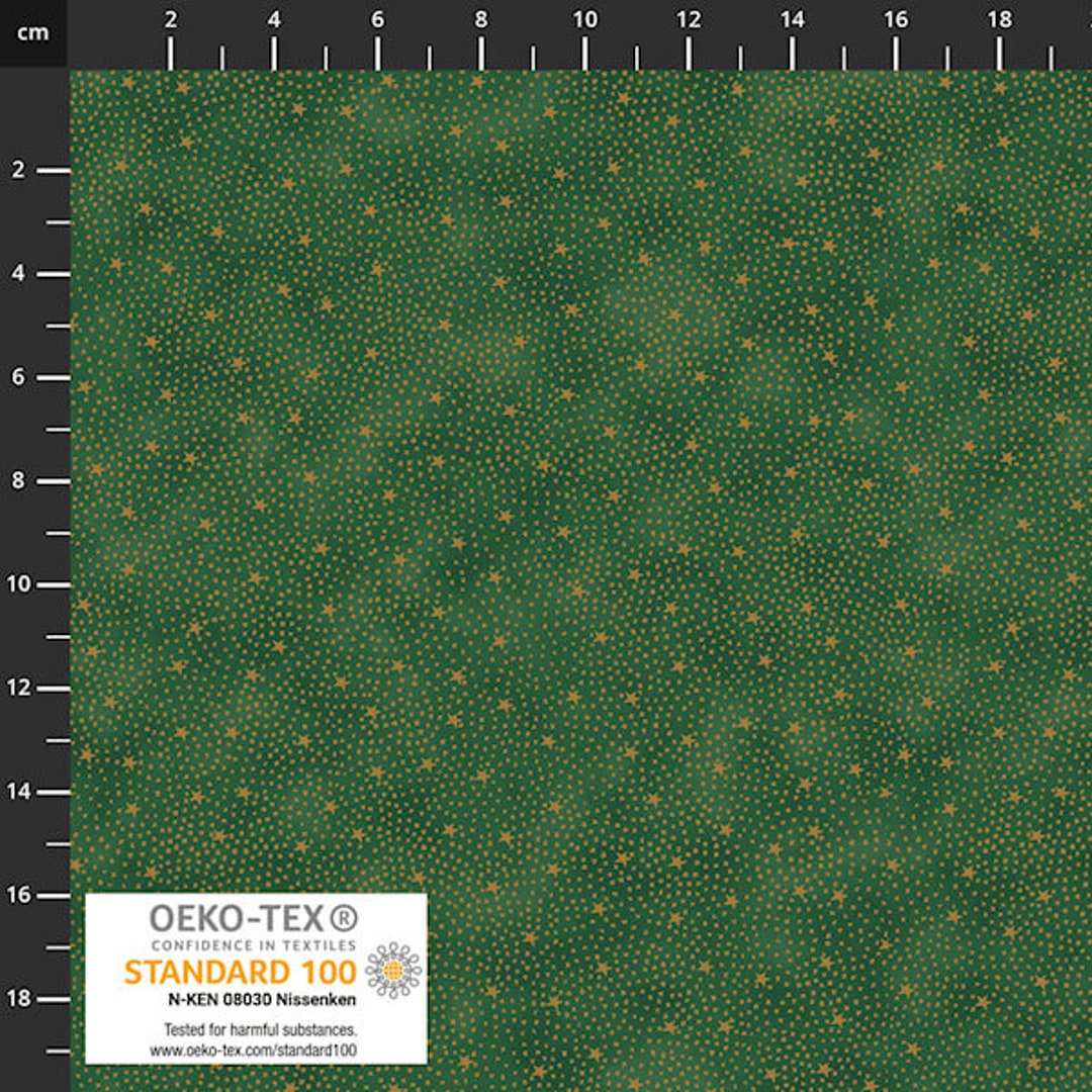 We Love Christmas - Green/gold Stars by Stof Fabrics // Quilting Cotton ...