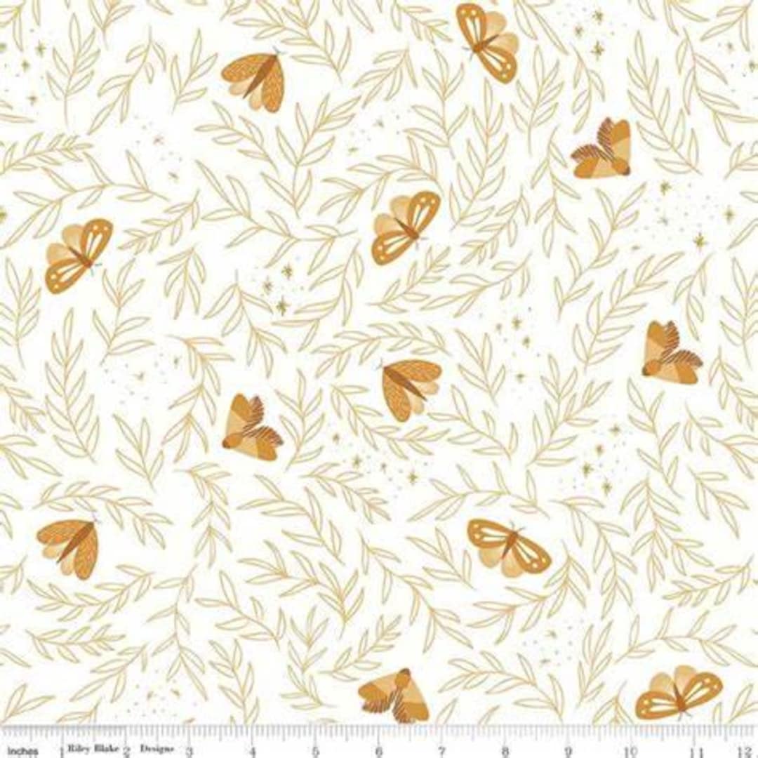 Moonchild Moths Off-white by Riley Blake Fabrics // 100% Cotton ...