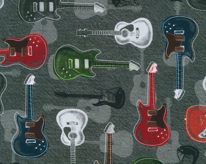 Man Cave Guitars by Robert Kaufman Fabric // Quilting Cotton // Cotton ...