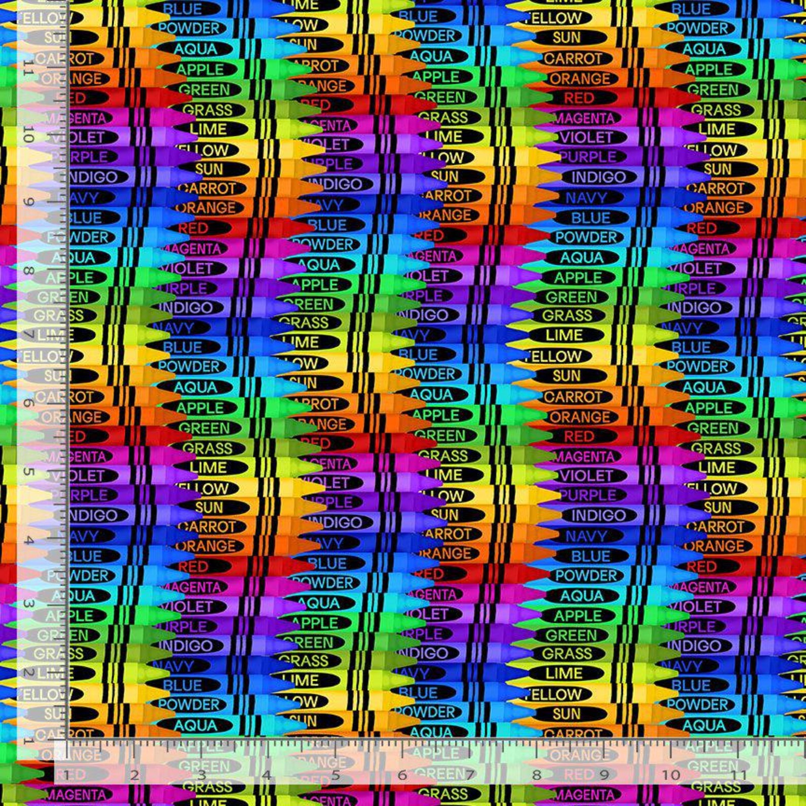 Back to School Stacked Crayons by Timeless Treasures Fabrics ...