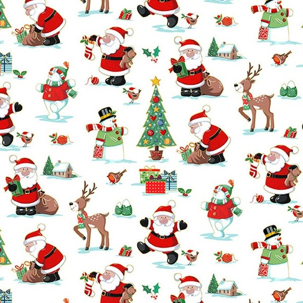 Vintage Santa Fabric - Etsy