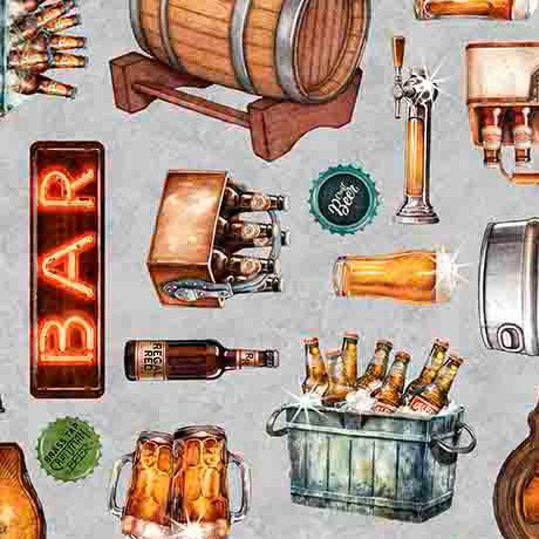 Brewmaster Everything Beer by QT Fabrics // Quilting Cotton // Cotton ...
