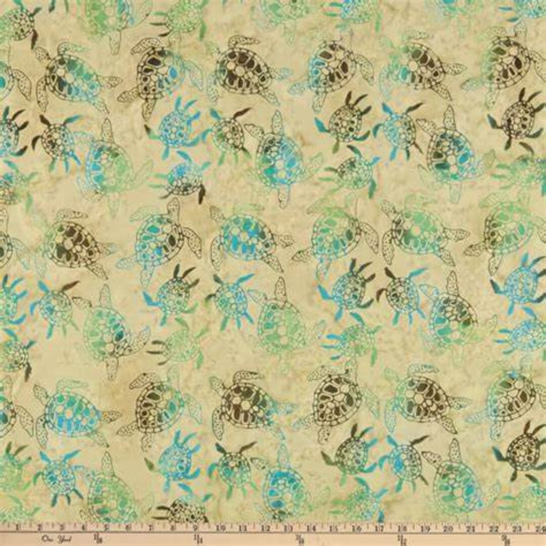 Anthology Batiks Sea Turtles // Quilting Fabric // 100% Cotton // Sea ...