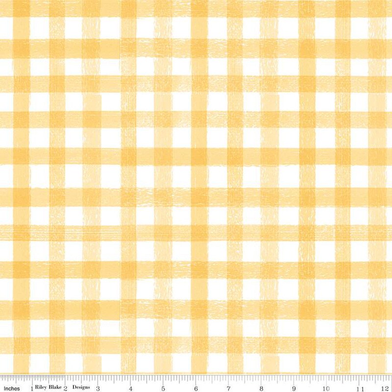 Yellow Plaid Fabric - Etsy