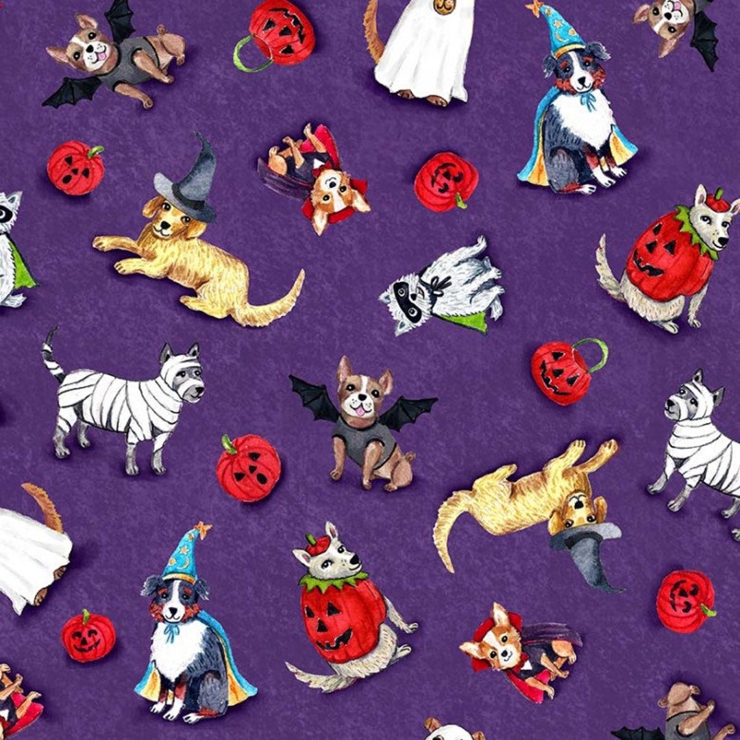 Howl-o-ween Spooky Poochy by Michael Miller Fabrics // 100% Cotton ...