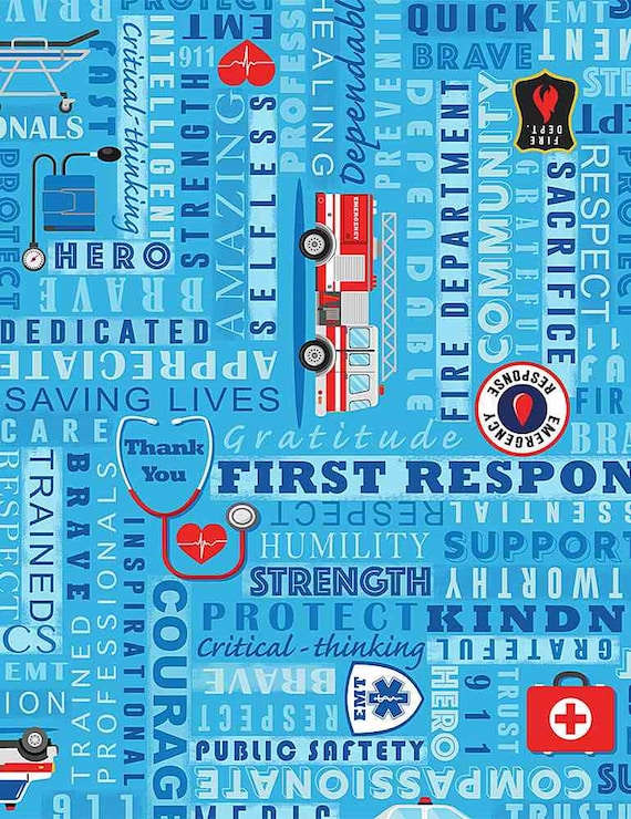 Timeless Treasures First Responder Fabric // Quilting Cotton - Etsy