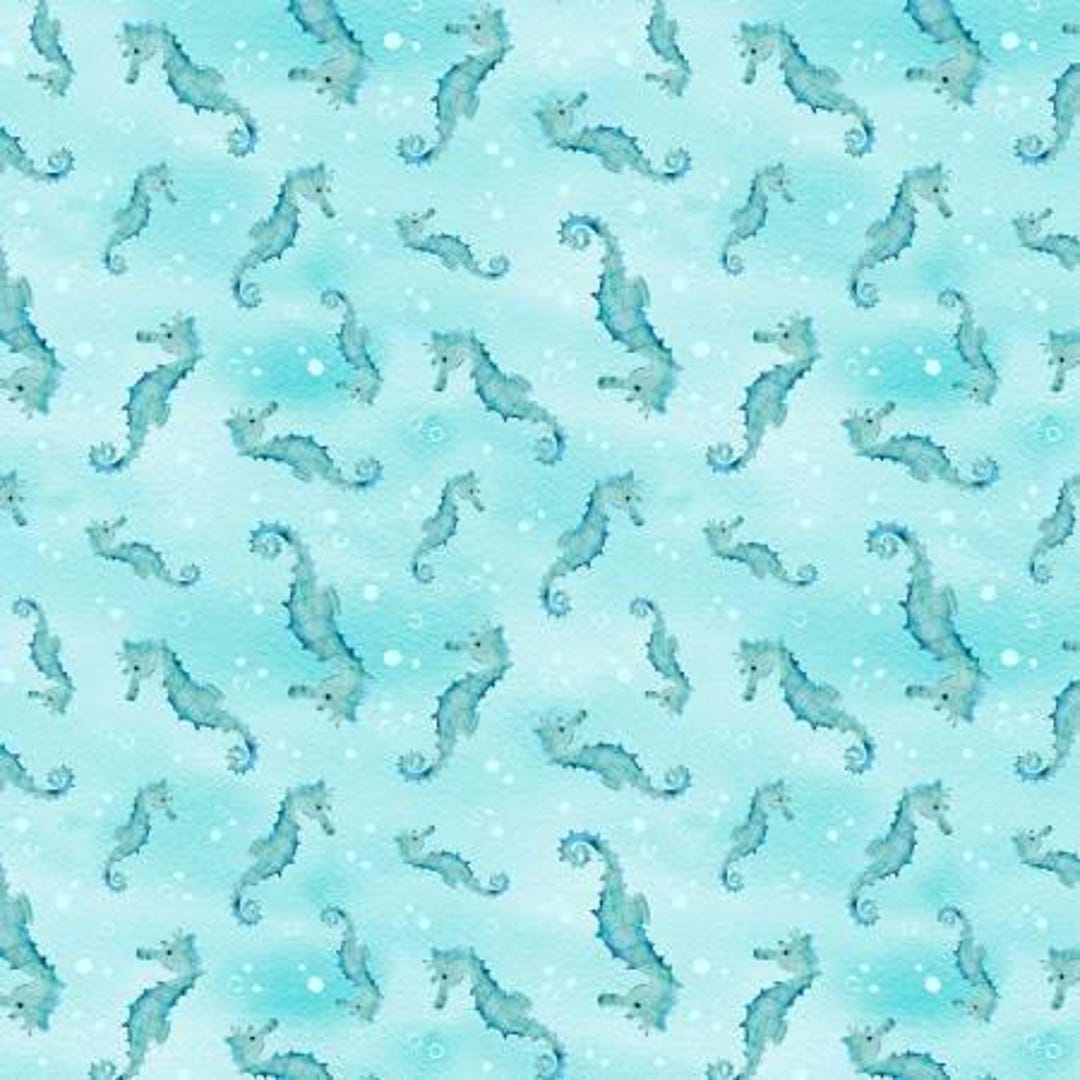 Underwater Wonders Teal Seahorse Toss by Wilmington Prints // Quilting ...