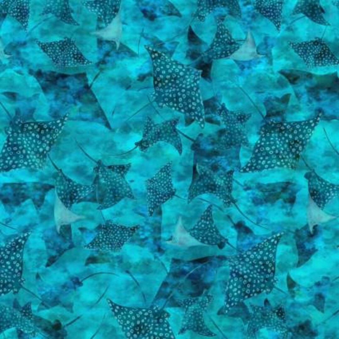 Calypso III - Stingrays Teal by in the Beginning Fabrics // Quilting ...