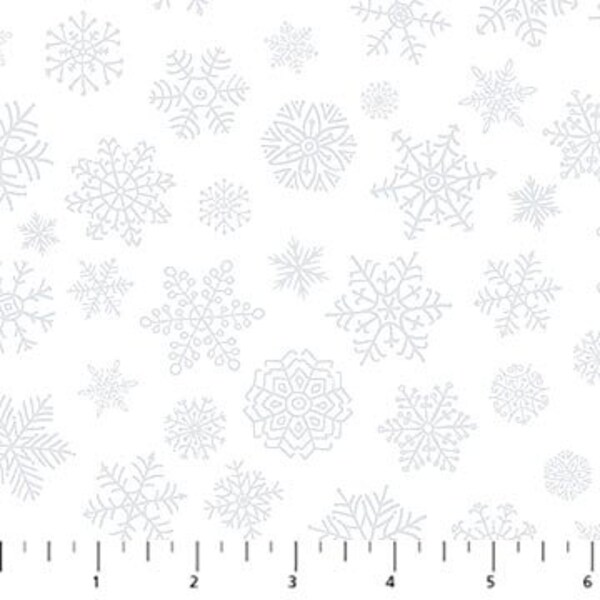 Winter White on White Snowflake Quilting Fabric - Etsy