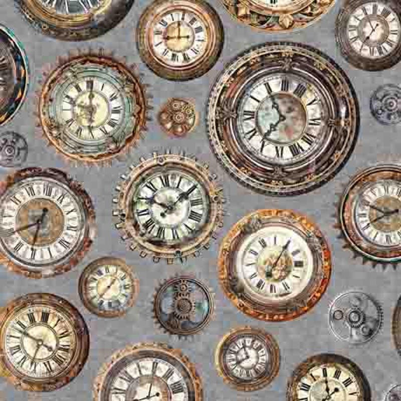 Clock Fabric - Etsy
