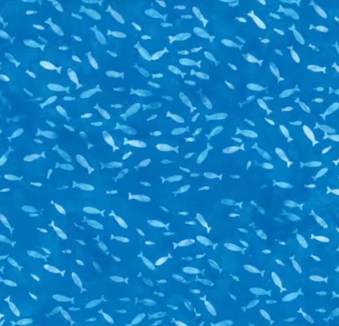 Hoffman Bali Batik Fish Ocean // Quilting Fabric // 100% Cotton // Blue ...