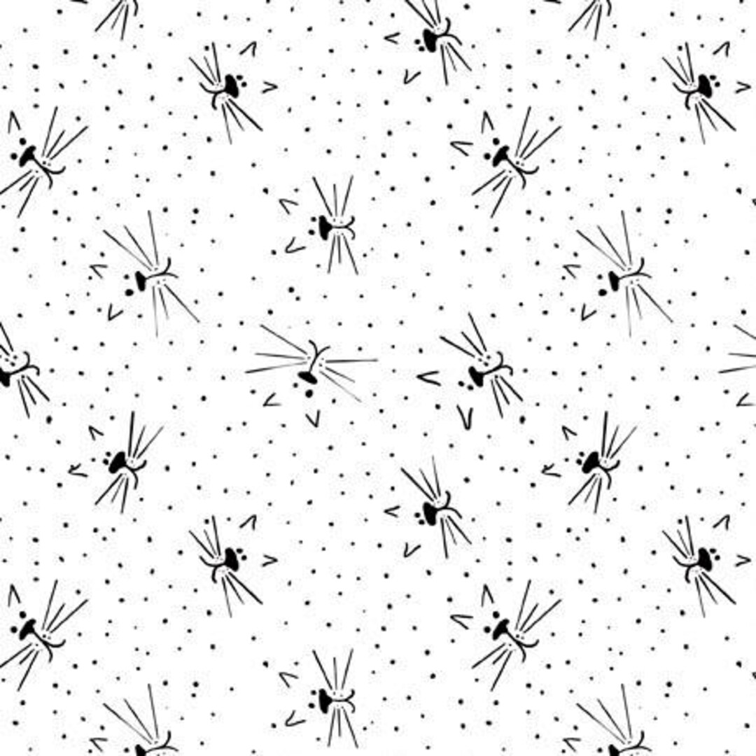 Here Kitty Kitty Face Sketch by QT Fabrics // Quilting Cotton // Cotton ...