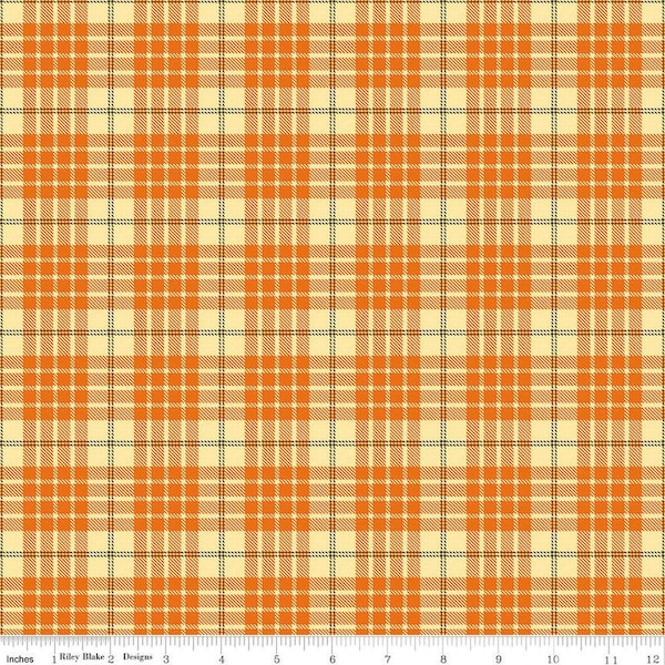 Orange Plaid Fabric - Etsy