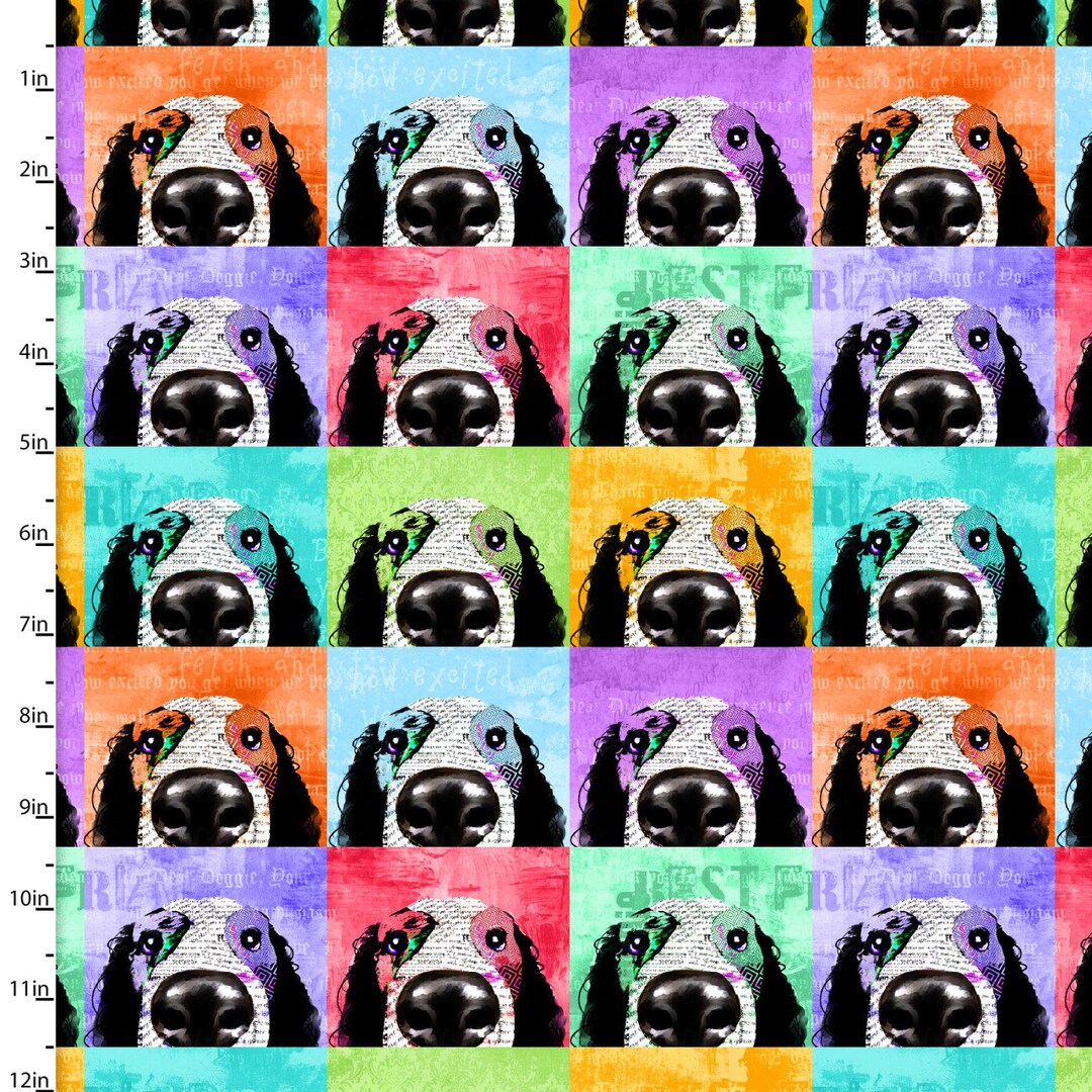 Raise the Woof - Pup Art by 3wishes Fabric // Quilting Cotton // Cotton ...