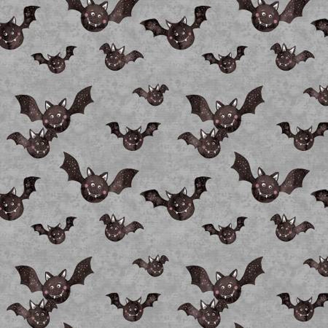 Halloween Monsters Flying Bats Grey by Paintbrush Studios // 100% ...