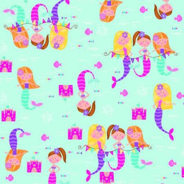 Flannel Mermaid Fabric - Etsy