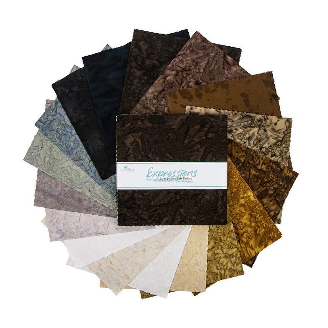 Expressions Batiks by Riley Blake Shades of Brown & Black 10 Stacker ...