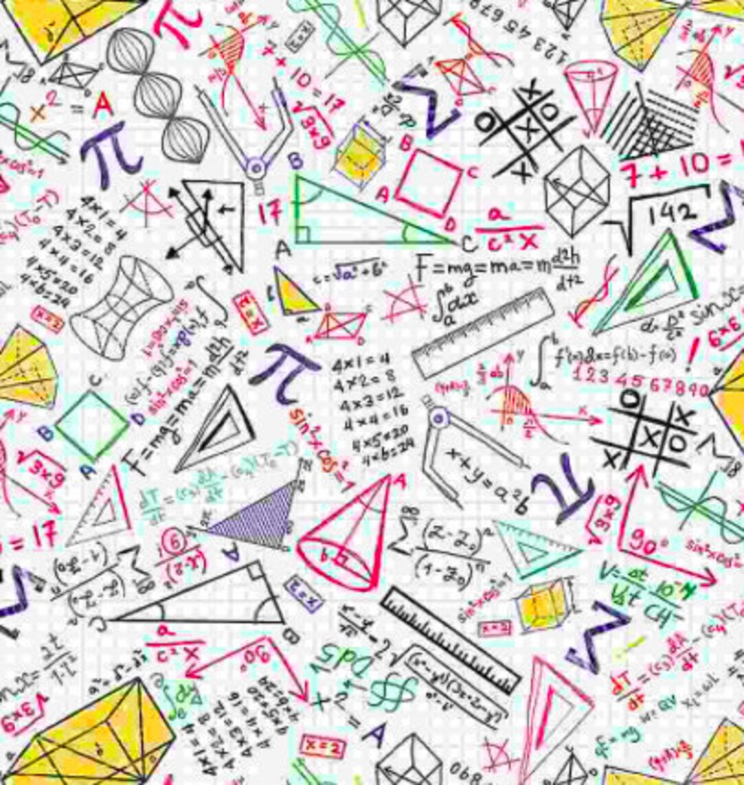 Colorful Math Doodles on Grid by Timeless Treasures Fabrics // Quilting ...