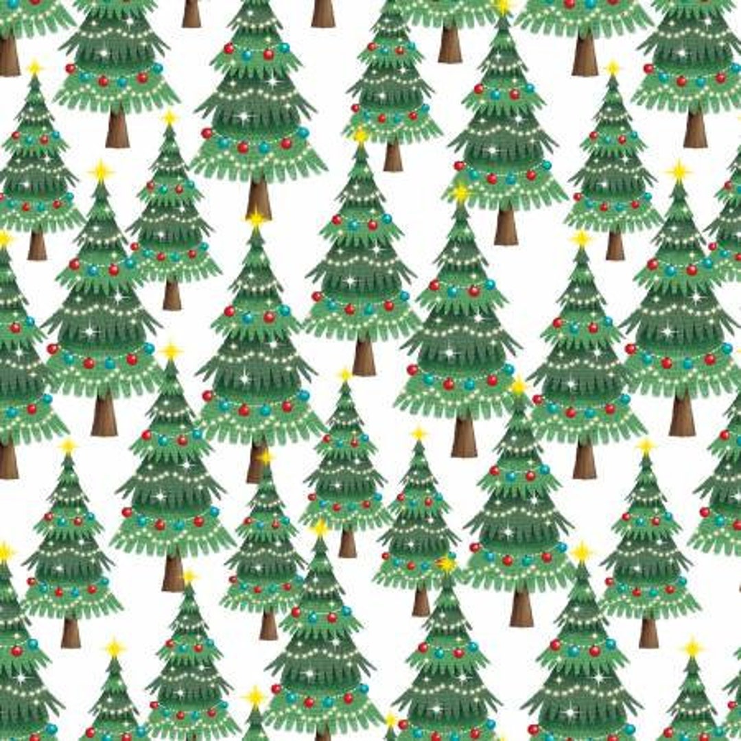 Snow Angels - White Christmas Tree Allover by Studio E Fabrics ...