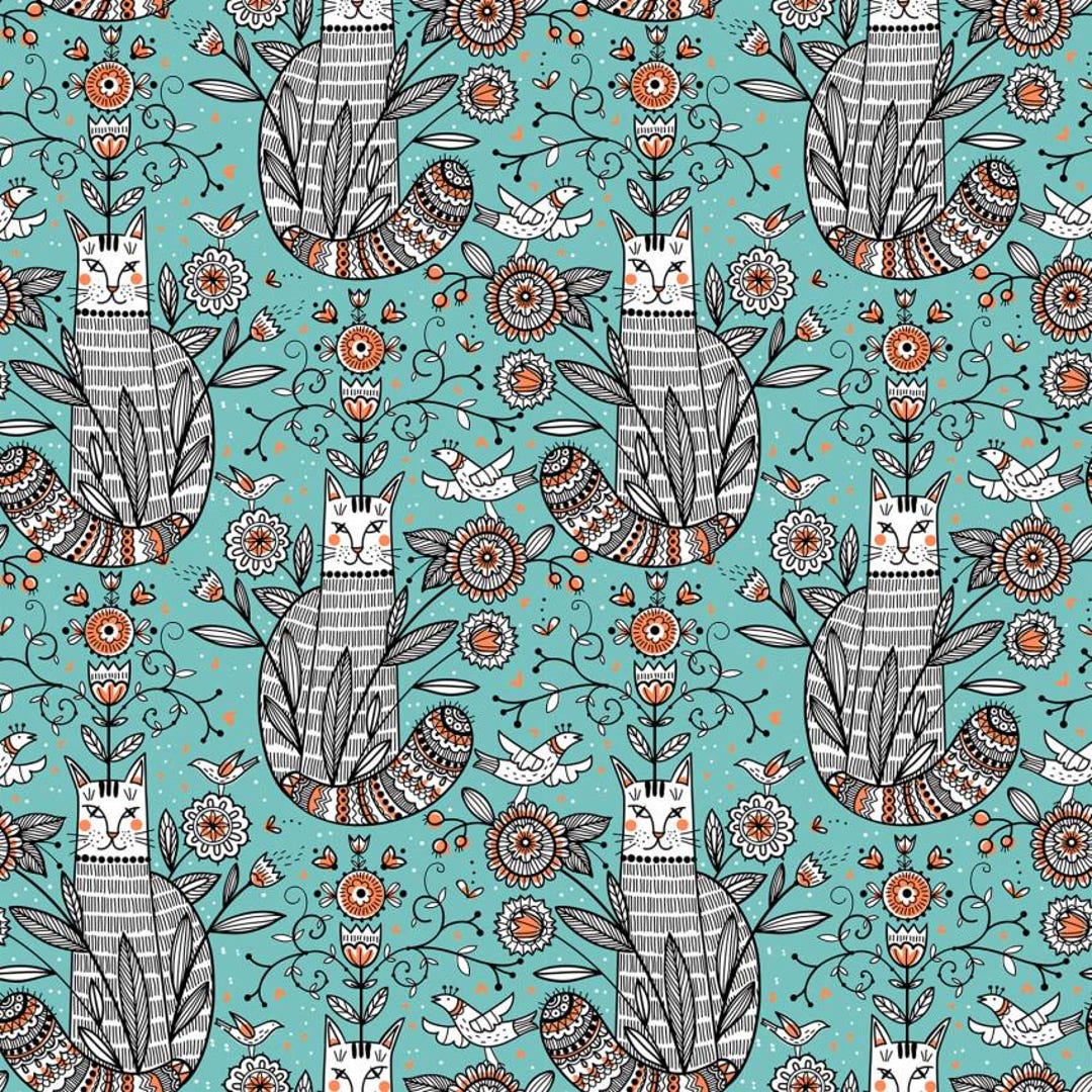 Whimsy Cats by in the Beginning Fabrics // 100% Cotton // Quilting ...