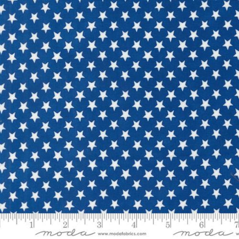 Red White and Bloom - Stars in a Row Midnight Blue by Moda Fabrics ...
