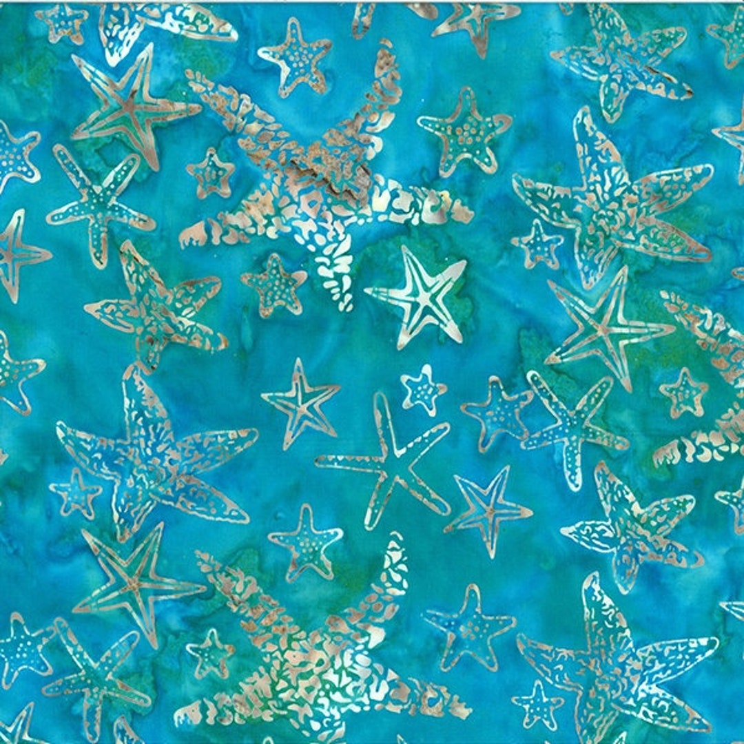 Hoffman Along the Shores Batiks Starfish Seasalt // Quilting Fabric ...