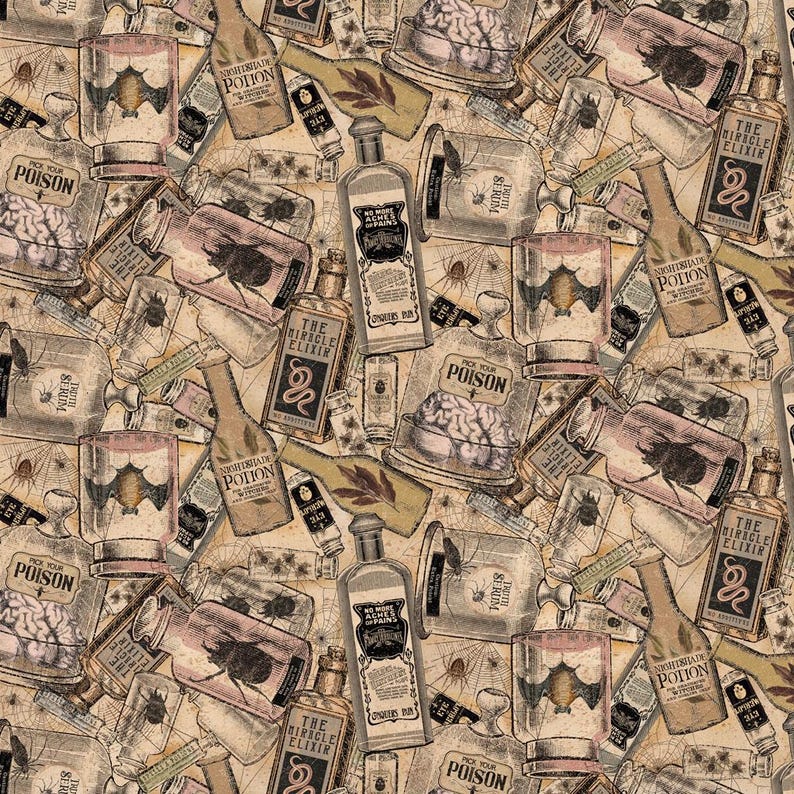 Gothic Halloween - Potions by Clothworks // 100% Cotton // Quilting ...
