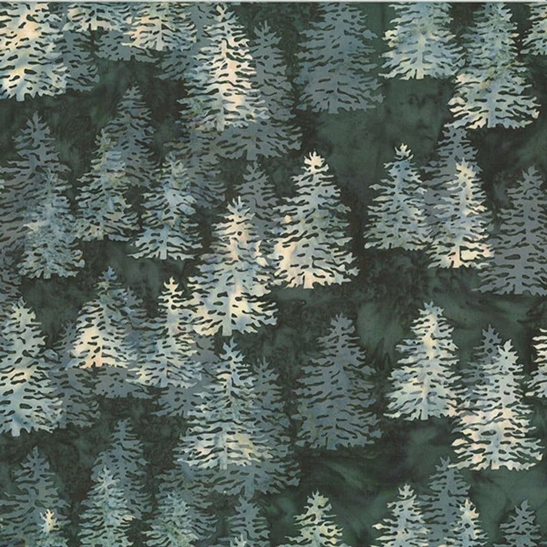 Hoffman Trees Pine Batik // Quilting Fabric // 100% Cotton // Batik ...