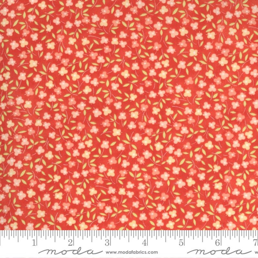 Strawberries & Rhubarb Small Floral by Moda Fabrics // 100% Cotton ...