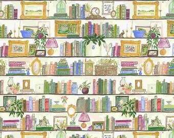 Library Books Fabric Great Lines of Literature by Ceanirminger Nursery ...