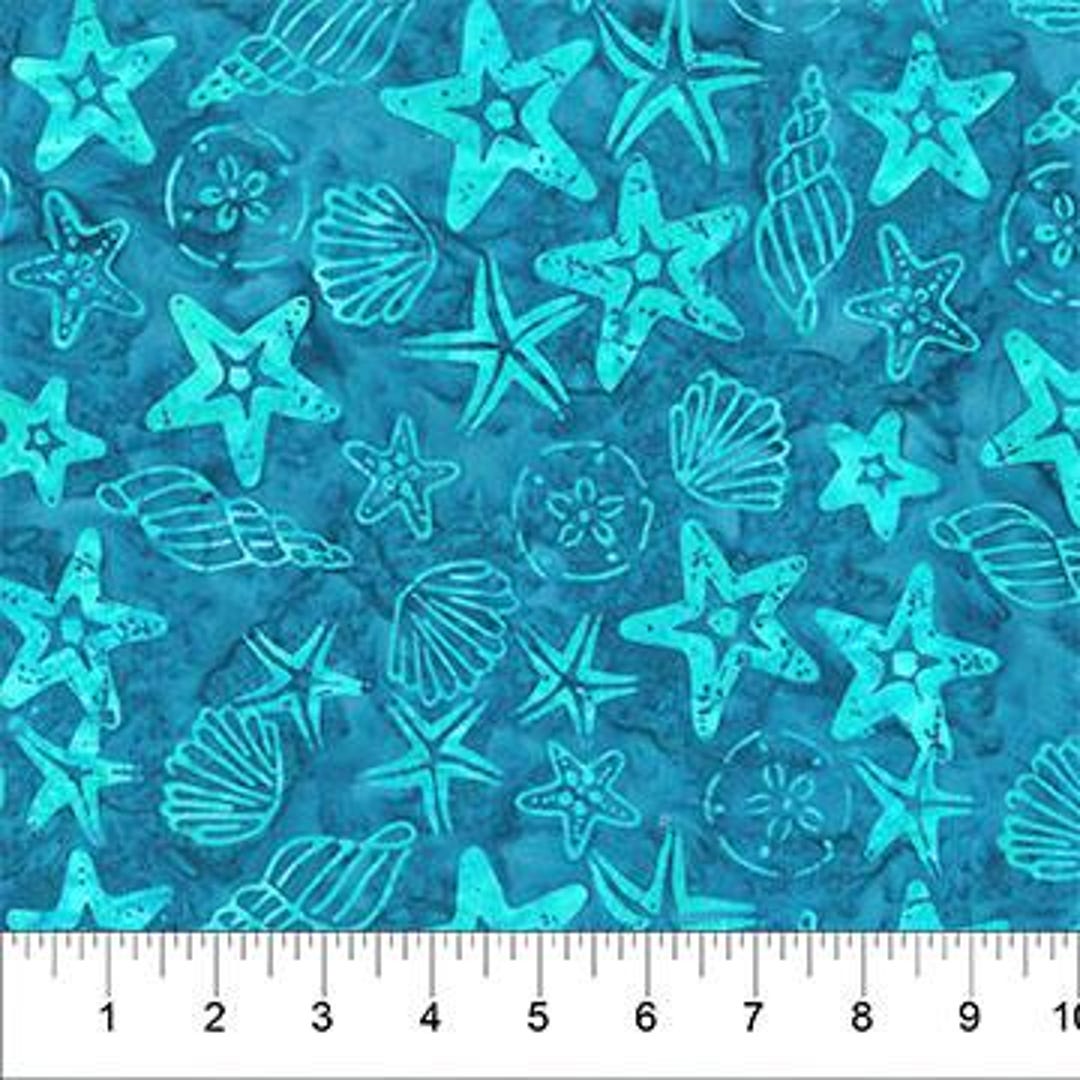 Oceana Starfish Open Ocean by Banyan Batiks // Quilting Fabric // 100% ...