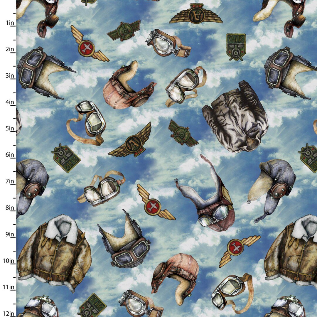 First in Flight Flight Gear by 3 Wishes Fabrics // 100% Quilting Cotton ...