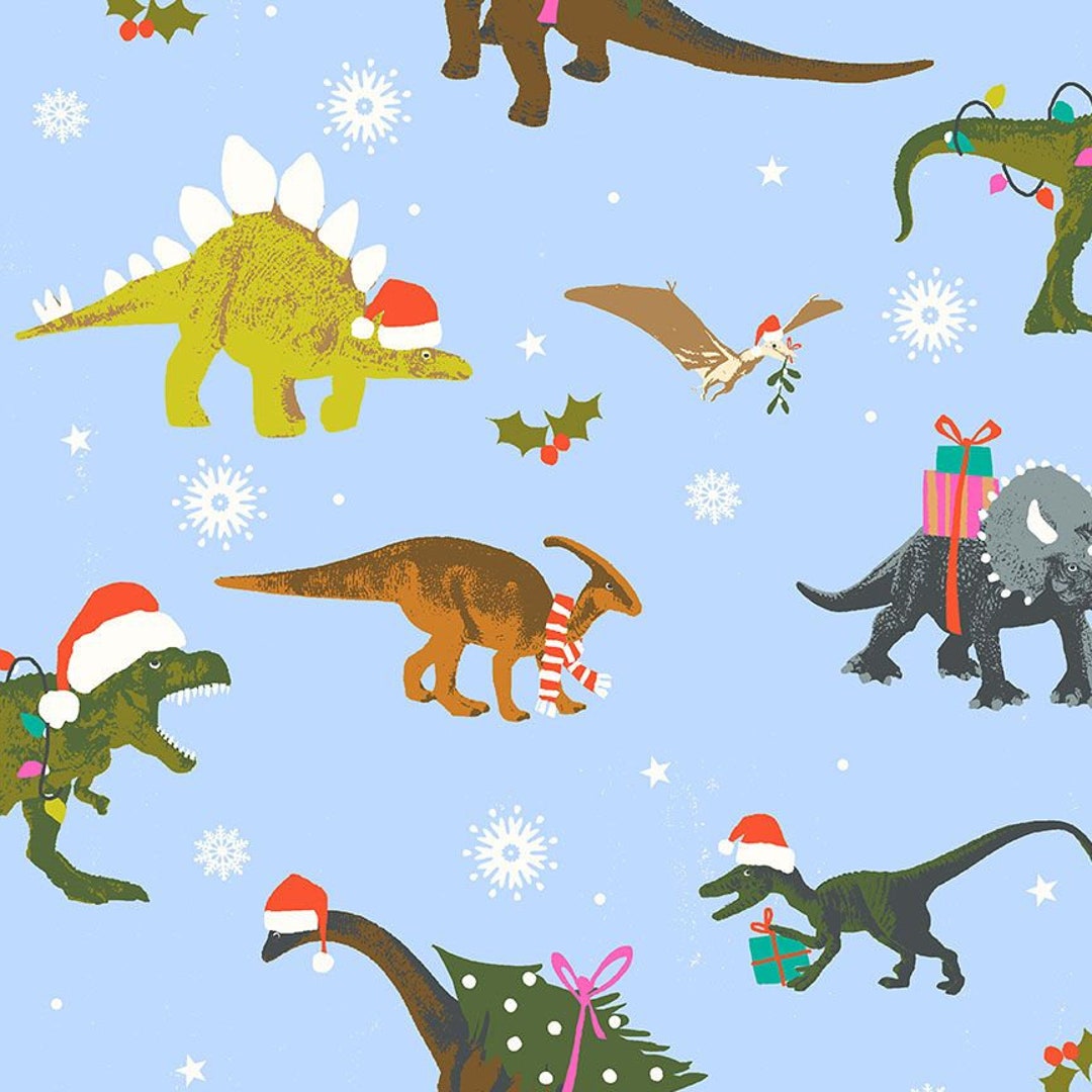 Santa-saurus - Dinosaurs Santa by Timeless Treasures Fabric // Quilting ...