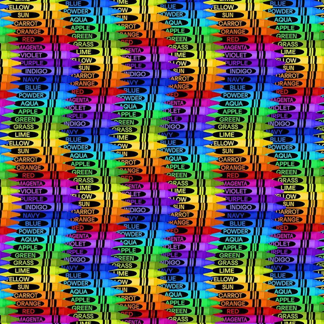 Back to School Stacked Crayons by Timeless Treasures Fabrics ...