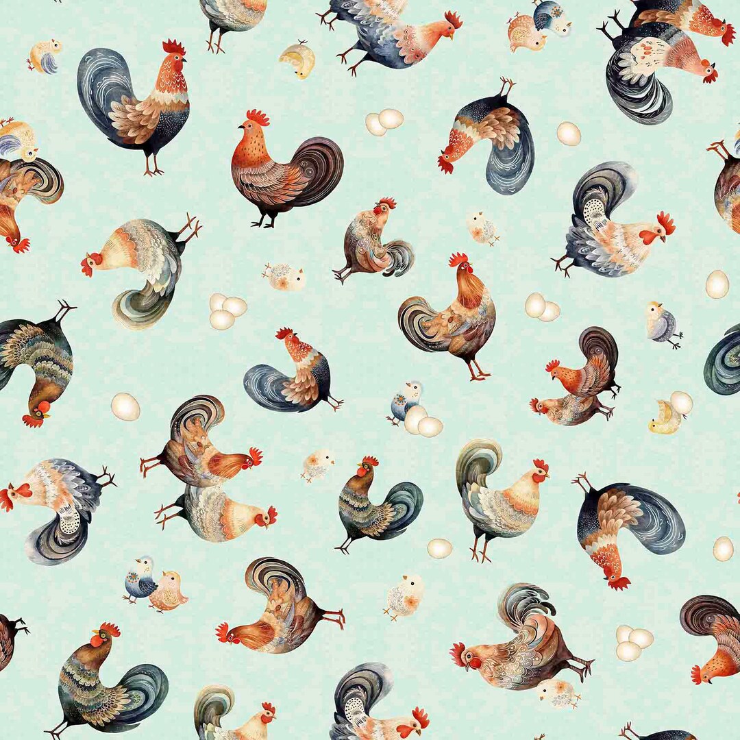 Poultry in Motion Hens and Chicks by QT Fabrics // Quilting Cotton ...