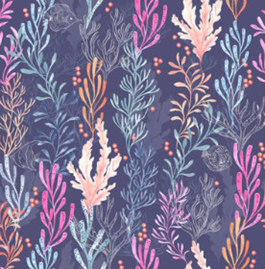 Coral Coast Seaweed by Dashwood Studios Fabric // Quilting Cotton ...