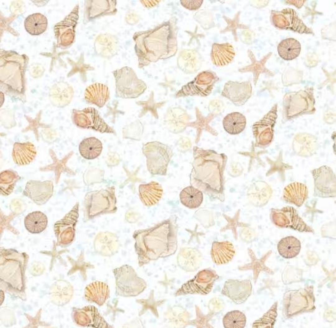 Sea Whispers Tossed Shells by P&B Textiles // 100% Cotton // Quilting ...