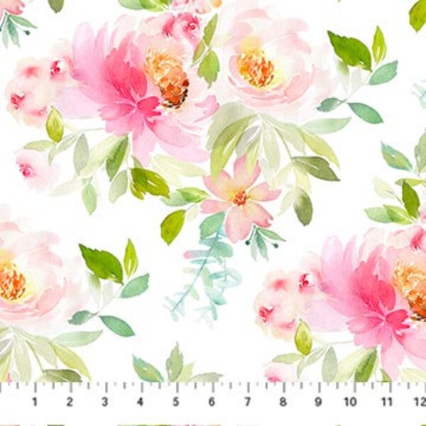 Watercolor Floral Fabric - Etsy