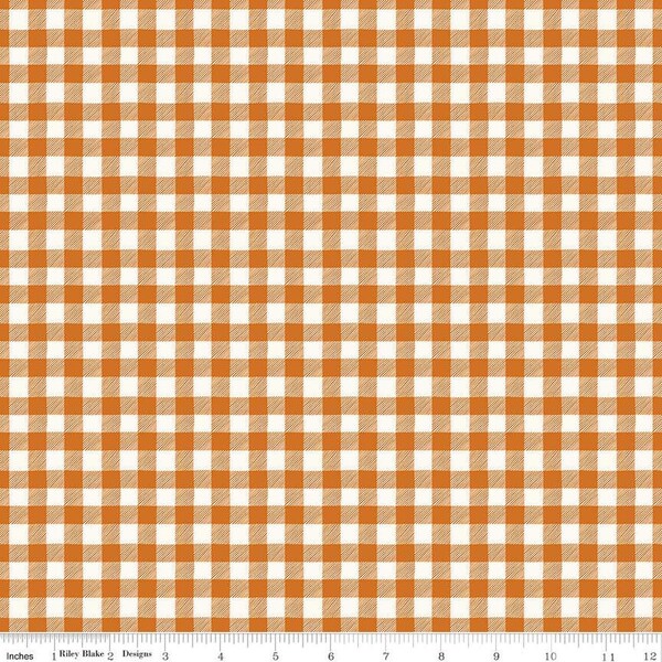 Orange Plaid Fabric - Etsy