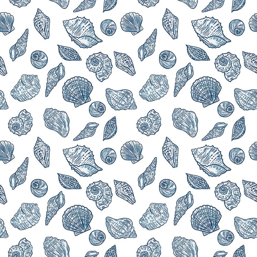 Ocean Oasis - Seashells White by Riley Blake Fabric // Quilting Cotton ...