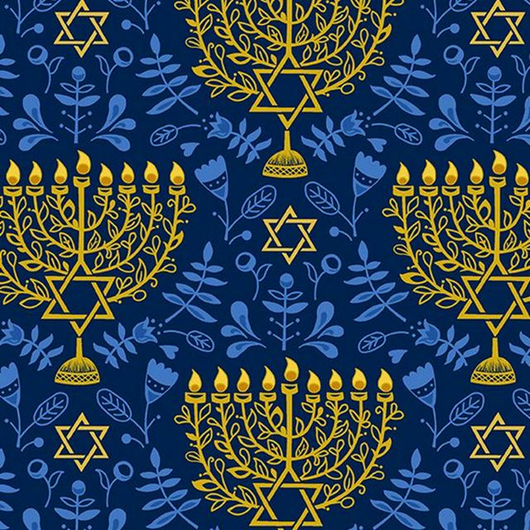 Festival of Lights Menorah by Andover Prints // Quilting Cotton ...