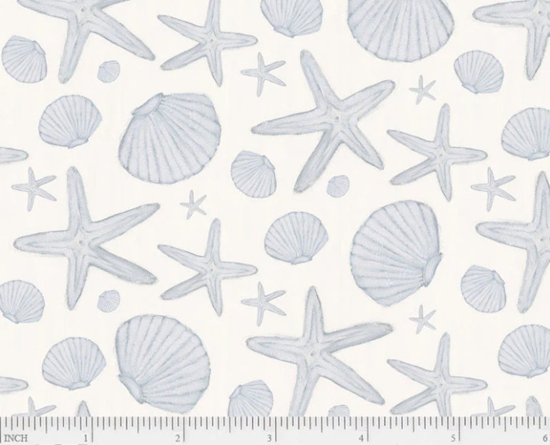 Beach Time Shells Light Blue by P&B Textiles // 100% Cotton // Quilting ...