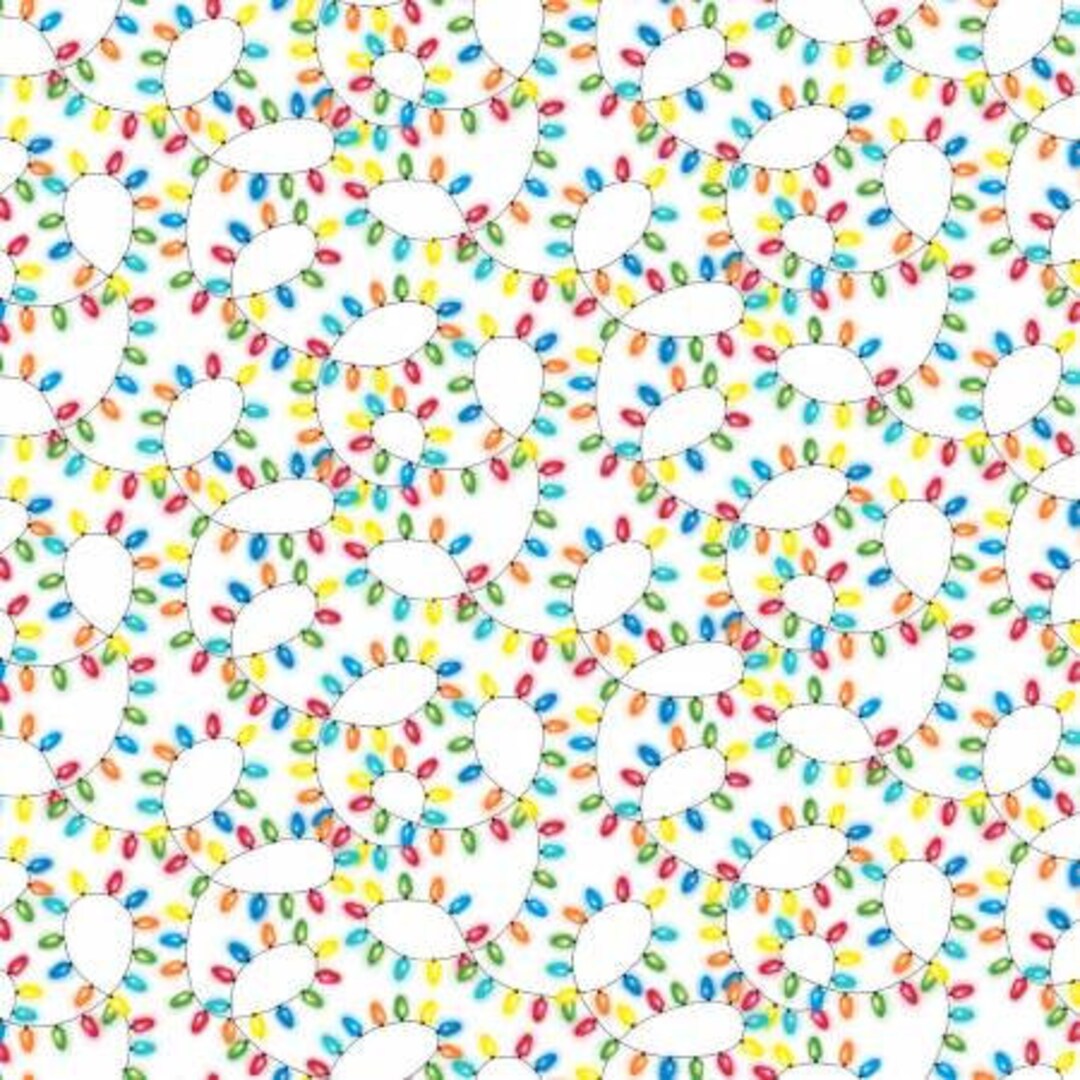 Snow Angels - White Christmas Lights Allover by Studio E Fabrics ...