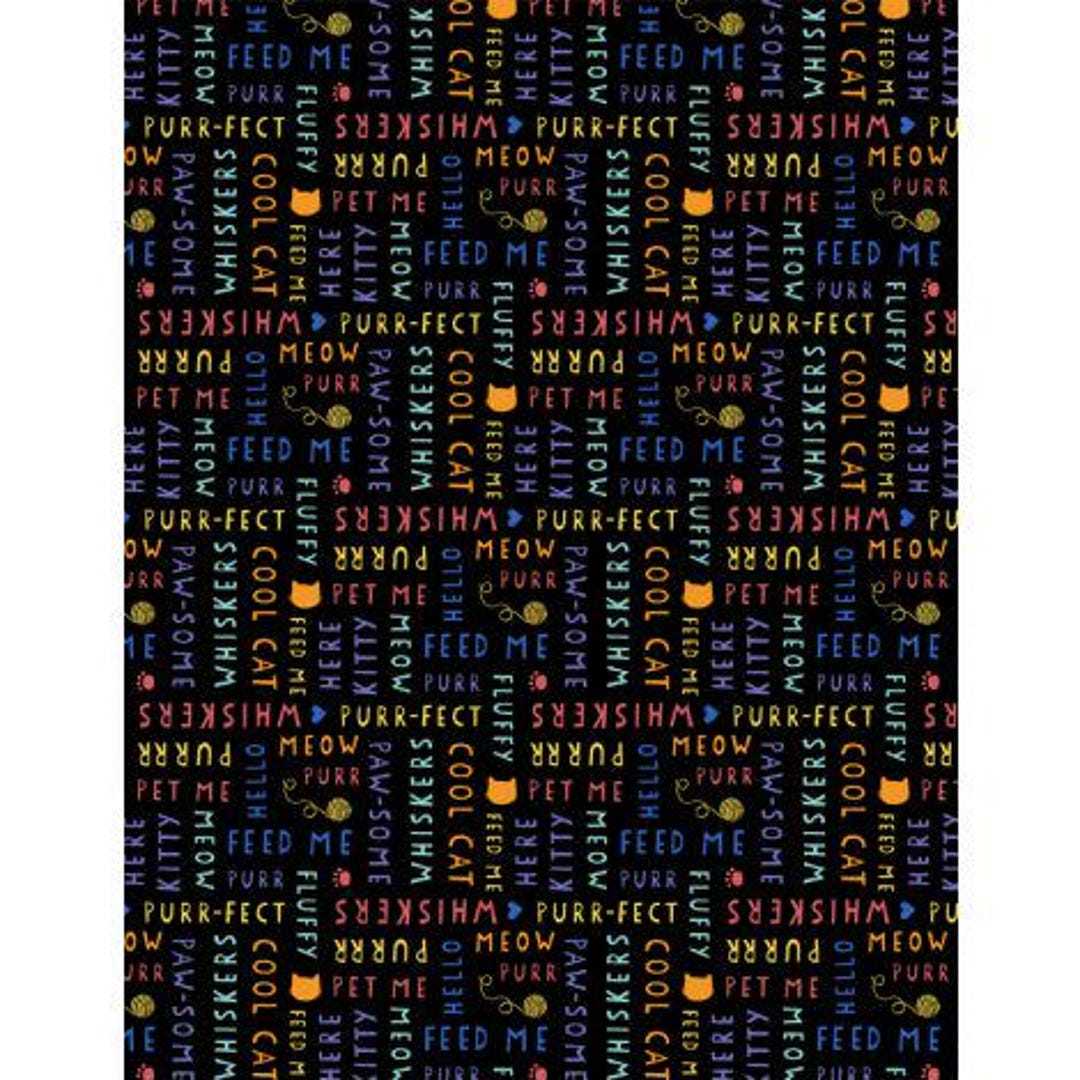 Fe-line Frisky - Words All Over by Wilmington Prints // Quilting Cotton ...