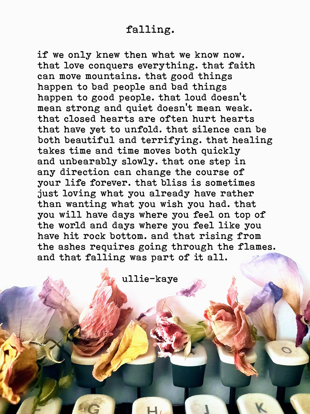 Falling 5 X 7 Poetry Card - Etsy