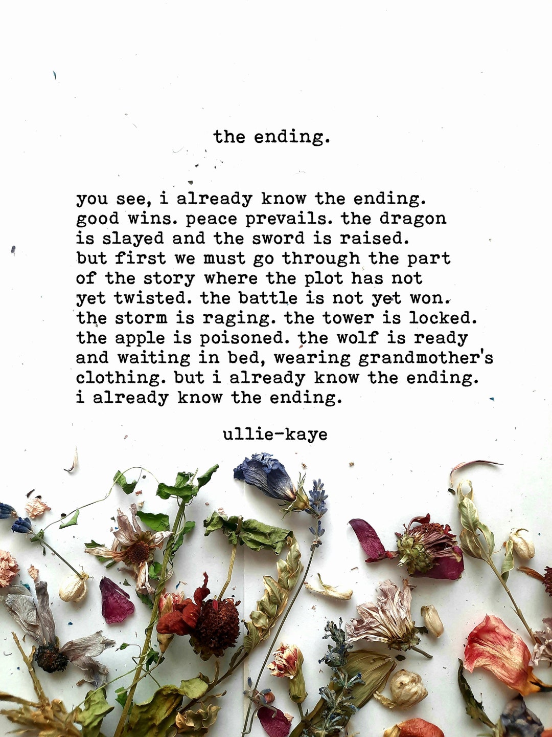 The Ending 5 X 7 Poetry Card - Etsy Canada