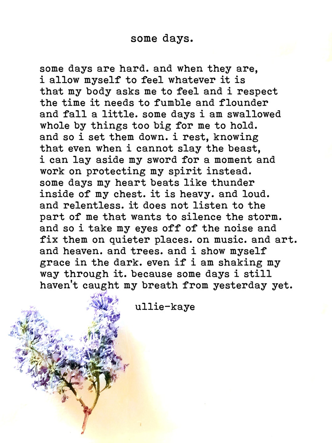 Some Days 5 X 7 Poetry Card - Etsy