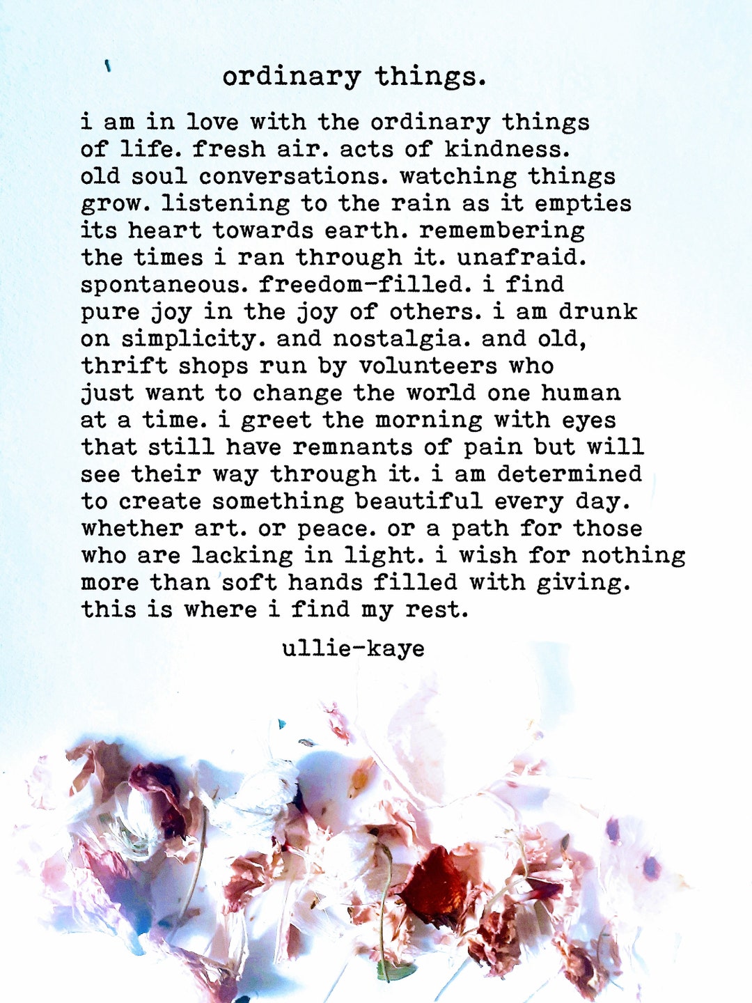 Ordinary Things 5 X 7 Poetry Card - Etsy