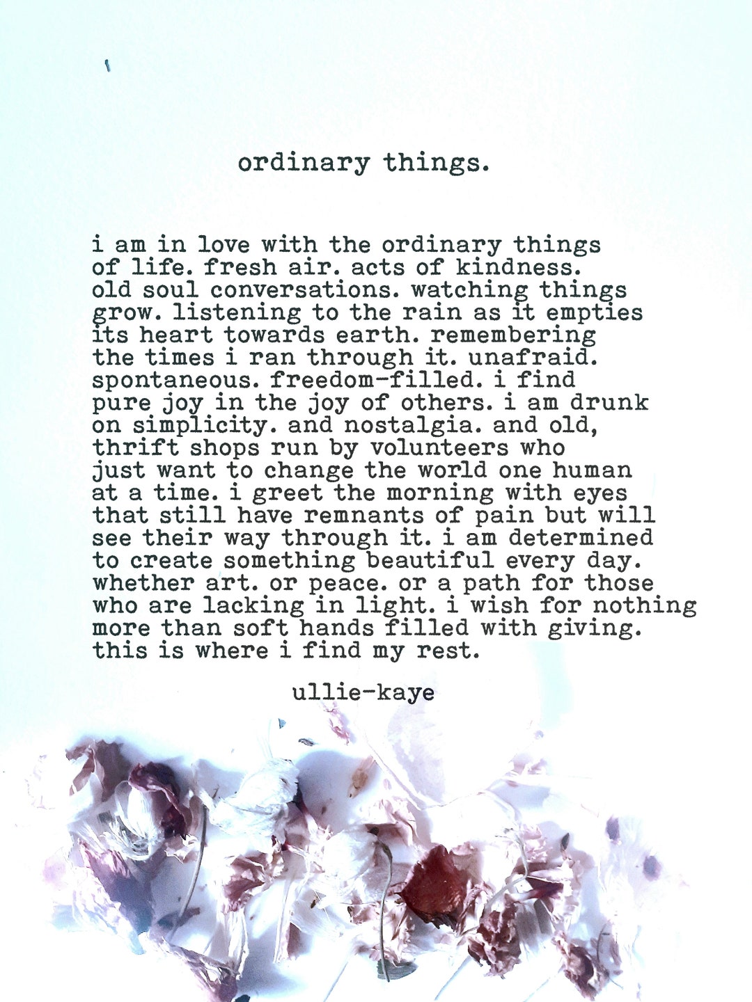 Ordinary Things 5 X 7 Poetry Card - Etsy