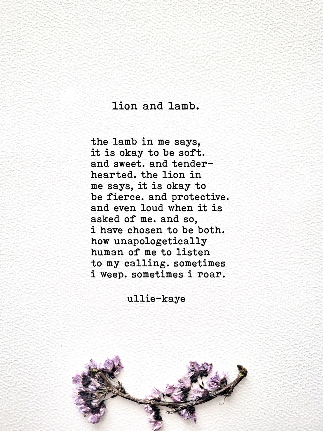 Lion and Lamb 5 X 7 Poetry Card - Etsy
